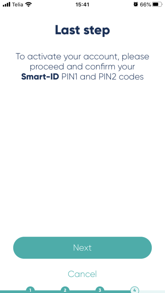 Stage 3: linking the account with you - Smart-ID